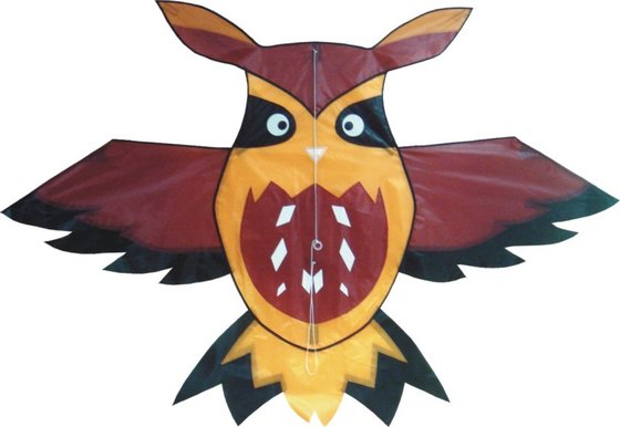 Single Line Owl Kite For Kids Playing Fiberglass Frame Type 2-5bft Swing Range