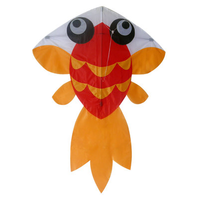 Gold Fish Pattern Of  Polyester Material Kids Flying Kites Easy Assembled Convenient Carry