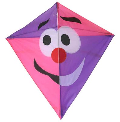 Clown Pattern Diamond Stunt Kite Single Line Type Easy Assembled For Beginner Playing