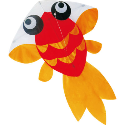 Gold Fish Pattern Of  Polyester Material Kids Flying Kites Easy Assembled Convenient Carry